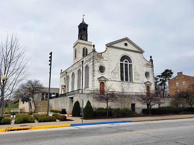 Churchill's famous church stands majestically, proving that some things are worth moving across an entire ocean for.