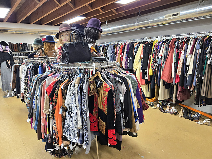 A fashion time machine where vintage styles hang in suspended animation, waiting for their next adventure in your wardrobe.