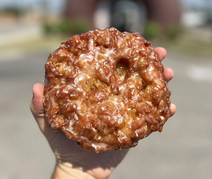 The Holy Grail of fried dough. This apple fritter&mdash;craggier than the California coastline and glazed to perfection&mdash;is why diets were meant to be broken.