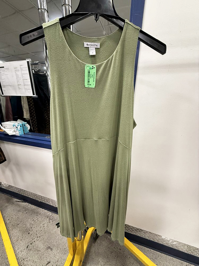 Designer finds lurk among everyday offerings. This Athleta dress waits patiently for someone to realize they're about to score a $100 garment for pocket change.