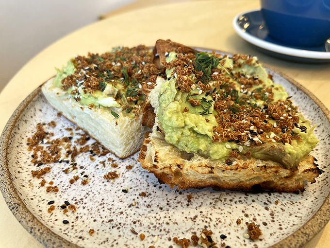 Avocado toast elevated to an art form&mdash;crunchy seeds and creamy green goodness on artisanal bread that would make a millennial weep with joy.