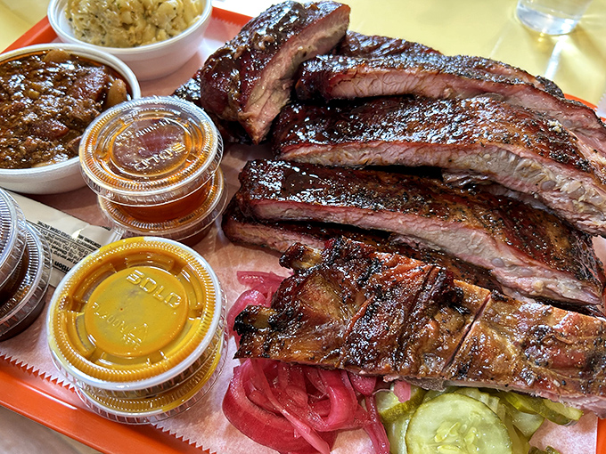 These ribs aren't just falling off the bone&mdash;they're practically jumping into your mouth. That smoke ring is the barbecue equivalent of a Michelin star.