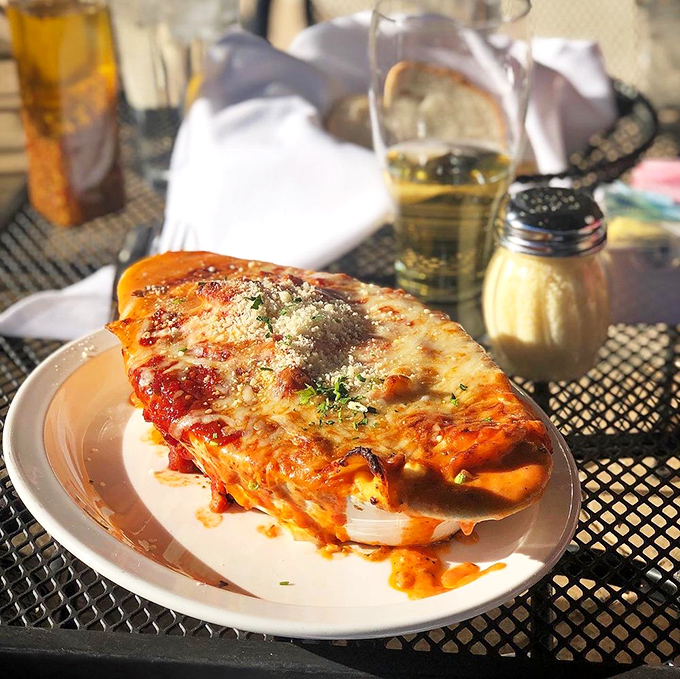Lasagna that doesn't just sit on the plate&mdash;it poses triumphantly. Those layers of pasta, sauce, and cheese are practically winking at you.
