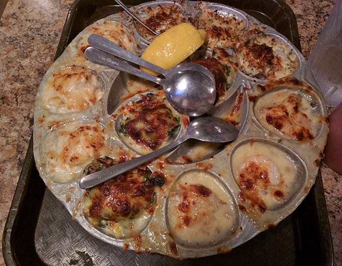 Baked oysters that make you close your eyes when you taste them. Golden, bubbling perfection that captures the essence of coastal indulgence.
