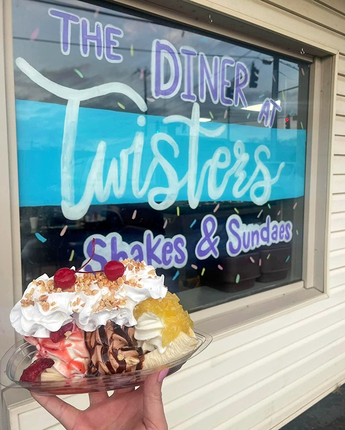 The legendary banana split that launches road trips across Tennessee. Three scoops of happiness topped with a cloud of whipped cream.