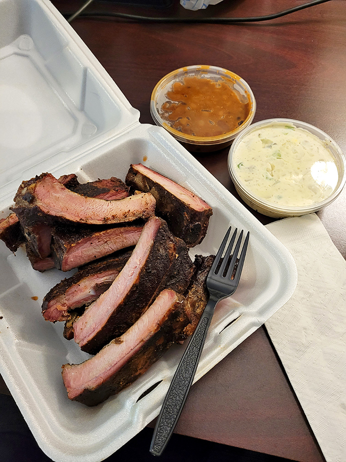 These ribs don't just have a smoke ring&mdash;they have a smoke halo. The pink interior is nature's way of saying "perfect."