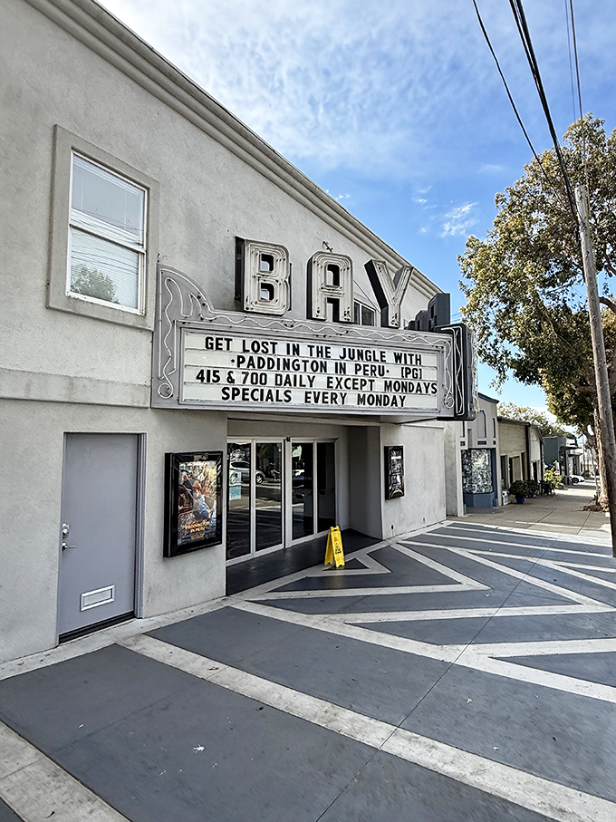 The Bay Theater keeps small-town cinema alive with that classic marquee charm we all remember.