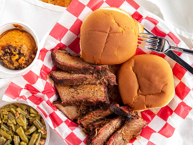 Brisket that doesn't need a filter. That smoke ring is the barbecue equivalent of nature's perfect sunset&mdash;a thing of beauty that happens when patience meets fire.