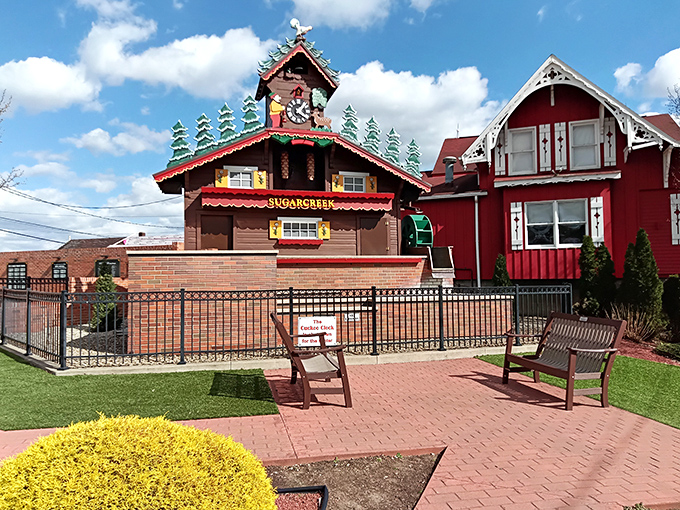 The star of the show doesn't disappoint! Sugarcreek's giant cuckoo clock combines whimsy and craftsmanship in a way that makes adults feel like wide-eyed kids again.