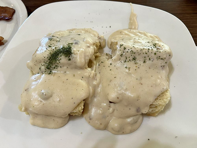 Behold the biscuits and gravy that could end all breakfast debates once and for all.