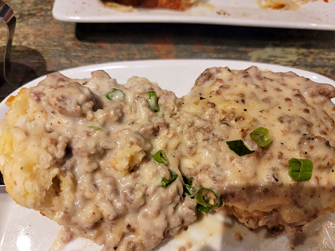 Biscuits and gravy that would make your grandma jealous&mdash;a creamy, savory blanket of comfort food that's worth every delicious calorie.
