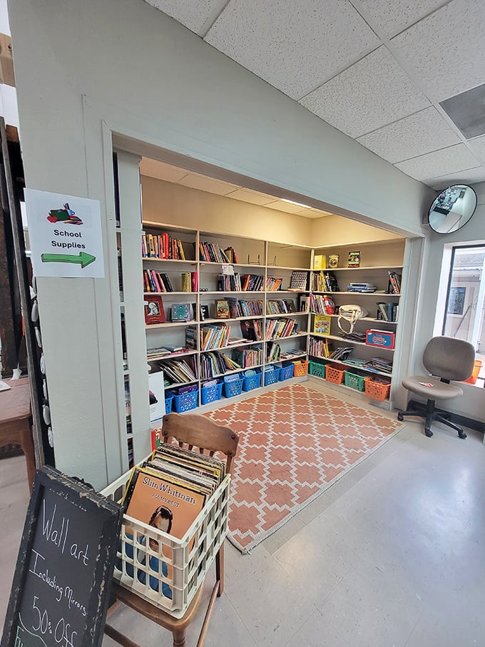 Bookworms rejoice! This literary corner offers everything from forgotten bestsellers to quirky cookbooks, all neatly organized and waiting for their next chapter.