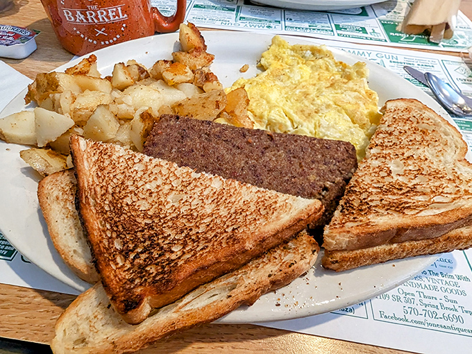 Breakfast perfection isn't complicated&mdash;golden toast, properly crisped home fries, eggs that respect your instructions, and that's before we discuss the scrapple.