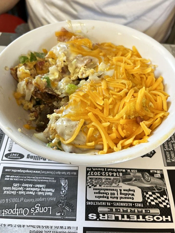 Breakfast alchemy at its finest &ndash; eggs, potatoes, and cheese coming together in a bowl that makes you question why anyone would ever skip the most important meal.
