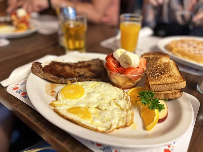 Breakfast perfection doesn't need fancy tricks&mdash;just perfectly cooked eggs, crisp toast, and a fruit cup that actually looks like someone cares.