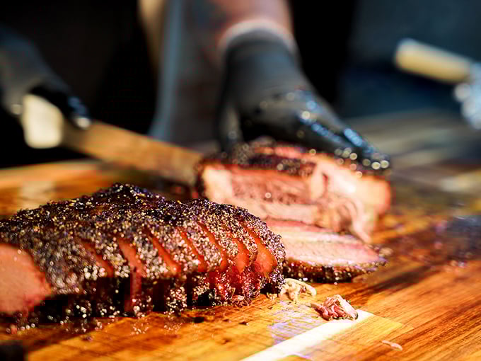 Behold the brisket&mdash;that bark, that smoke ring, that glistening fat. This isn't just dinner; it's edible poetry with a Texas twang.