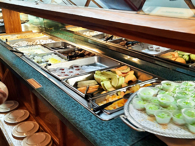 Buffet strategy 101: Reconnaissance is key. Veterans know to scope out all stations before committing to that first plate of oceanic treasures.