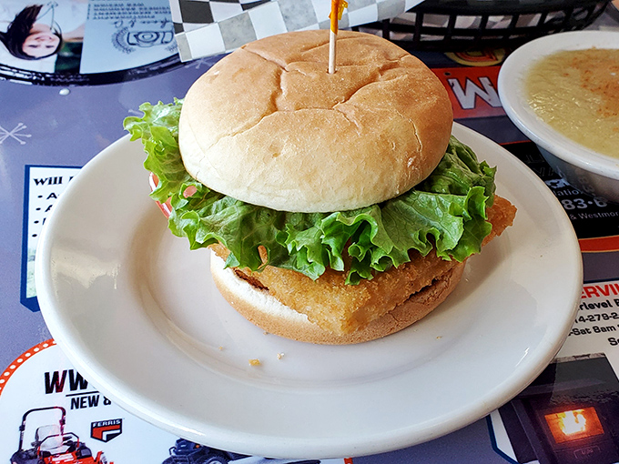 Not all heroes wear capes; some come on a soft bun with crisp lettuce. This is the sandwich equivalent of a warm hug.