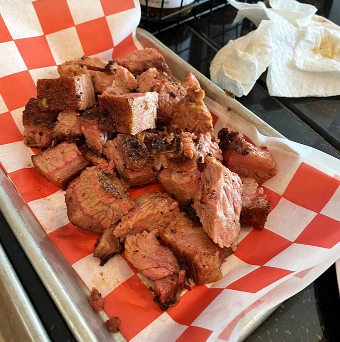 Behold the holy grail of barbecue&mdash;burnt ends with perfect bark that showcase the magical alchemy between smoke, time, and patience.