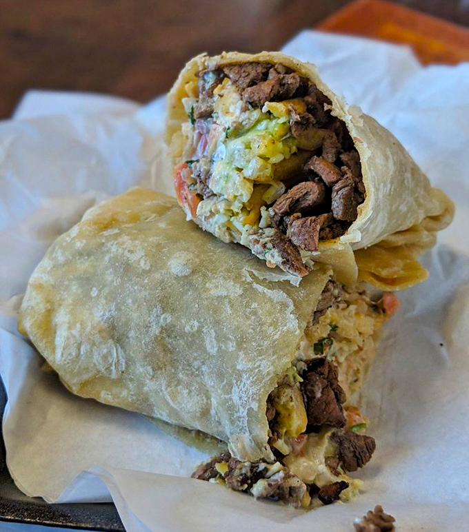 Behold the California burrito in its natural habitat&mdash;where french fries and carne asada unite in tortilla-wrapped matrimony that would make any cardiologist nervous.