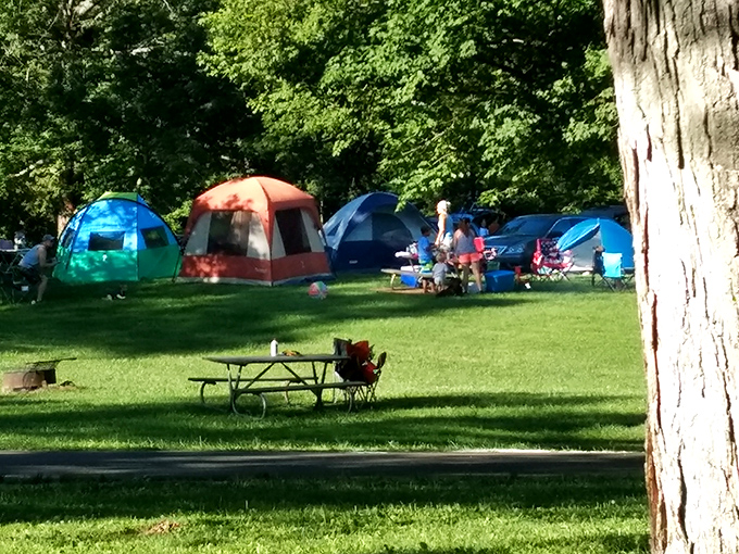 Colorful tents dot the landscape like a Midwestern Coachella, minus the flower crowns and plus a whole lot more sleep.