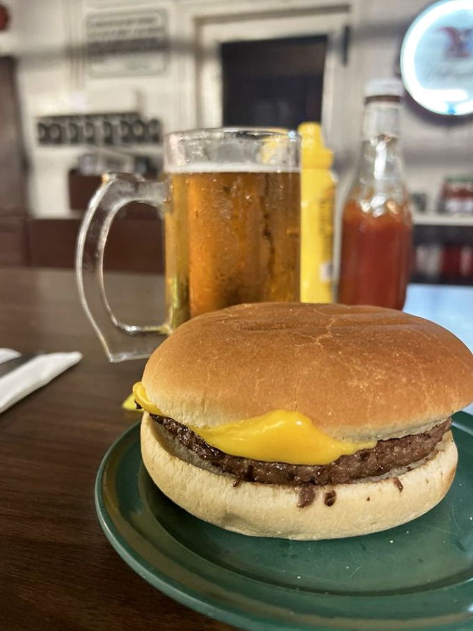The humble cheeseburger, perfected. That golden cheese melting into a perfectly seared patty is the kind of simple pleasure that makes you question fancy dining.