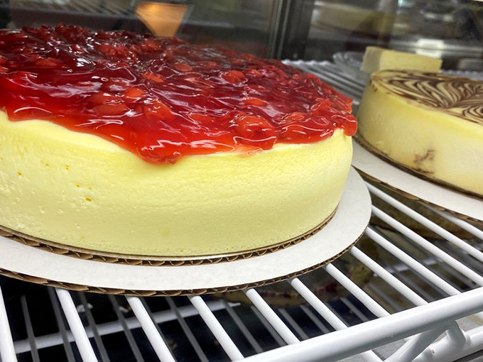 Cheesecake that would make the Golden Girls drop everything and drive to Pennsylvania. That ruby-red topping isn't just pretty&mdash;it's calling your name.