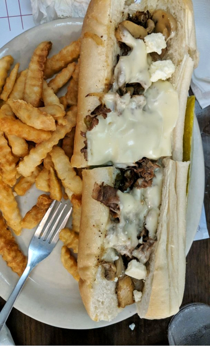 The star of the show: a cheesesteak that balances tender beef, perfectly melted cheese, and that ideal bread—crisp outside, soft inside.