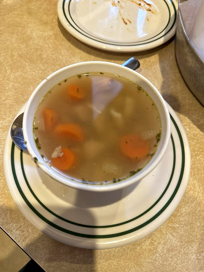 Clear broth, tender vegetables, and homemade dumplings&mdash;this soup doesn't just warm your body, it hugs your soul on those brutal Wisconsin winter days.