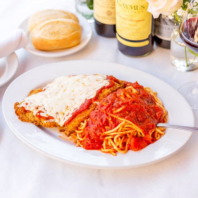 Half chicken parm, half pasta&mdash;all happiness. This plate doesn't just feed your body; it feeds memories of every Italian grandmother you wish you had.