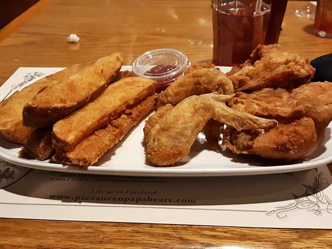 Golden-fried chicken wings and potato wedges that crunch with conviction&mdash;comfort food that doesn't apologize for being exactly what you crave.