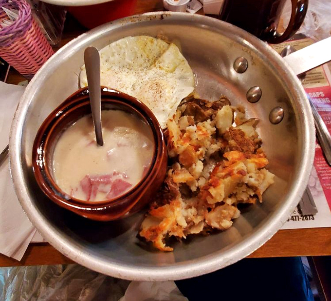 Behold the legendary chipped beef &ndash; creamy, savory perfection served in a crock that says, "Yes, this is how your grandparents survived winter."