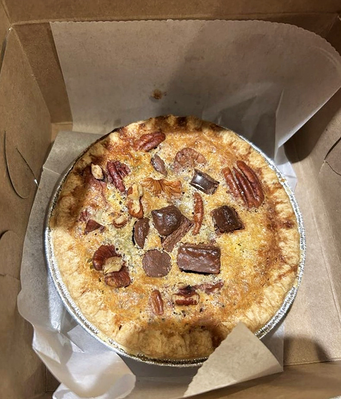 Chocolate Chunk Pecan Pie that makes you question why you ever wasted calories on lesser desserts. The pecans are practically winking at you.