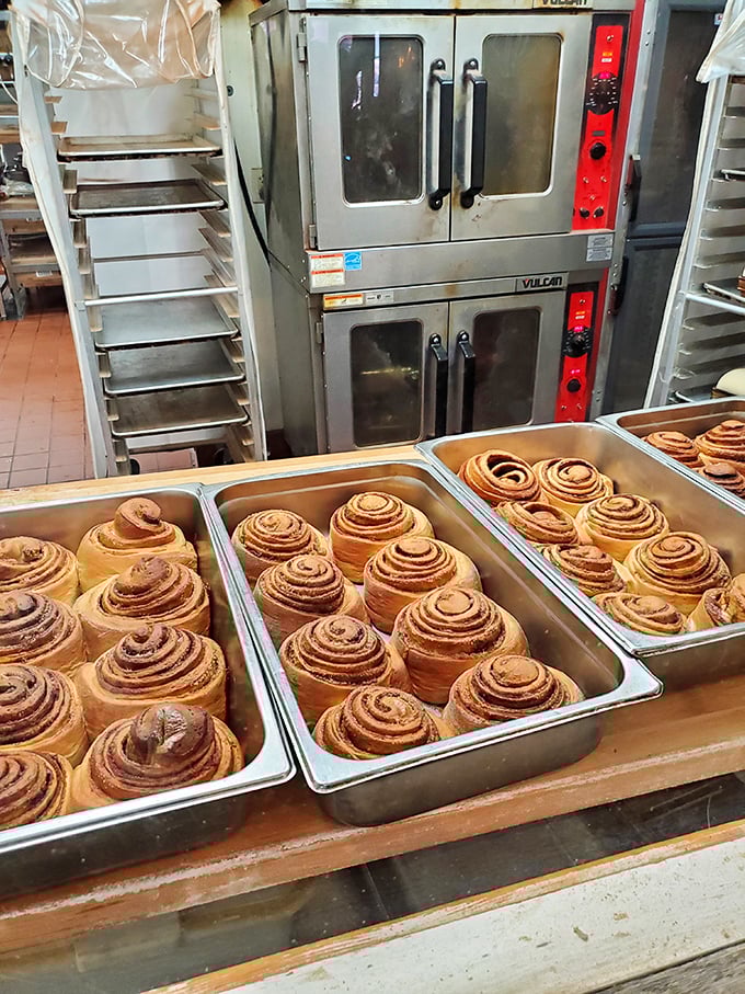 Behold the holy grail of morning indulgence! These cinnamon rolls aren't just baked&mdash;they're engineered for maximum happiness, waiting for their icing baptism.