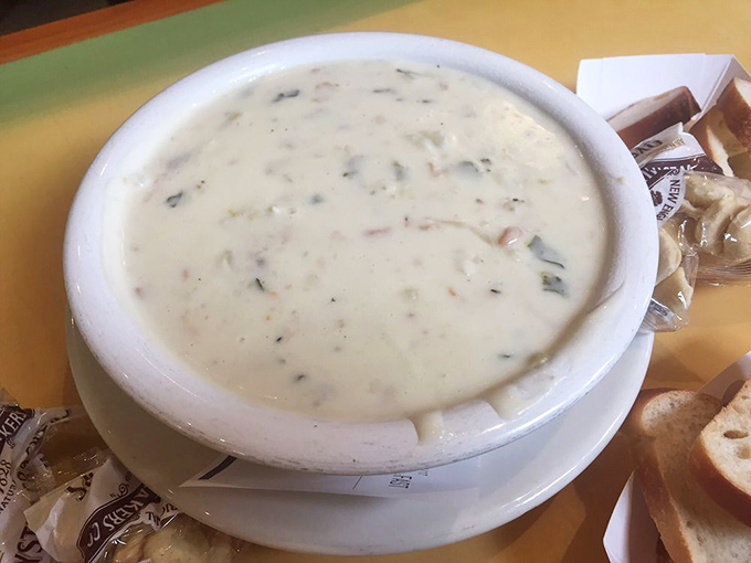 Behold, the legendary clam chowder &ndash; creamy, soul-warming perfection that's made New Englanders question their life choices after just one spoonful.
