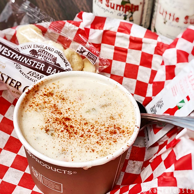 Clam chowder that doesn't mess around&mdash;creamy, soul-warming goodness dusted with paprika, served in a humble cup that belies the luxury within.