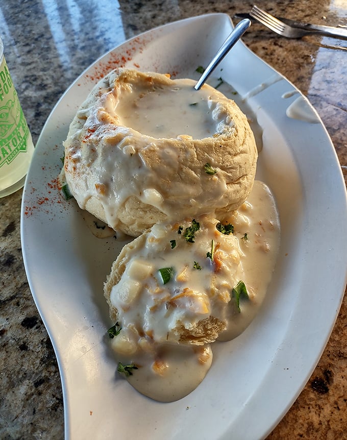 The clam chowder in a bread bowl isn't just a soup&mdash;it's a life-changing experience that might make you consider moving to Cocoa Beach permanently.