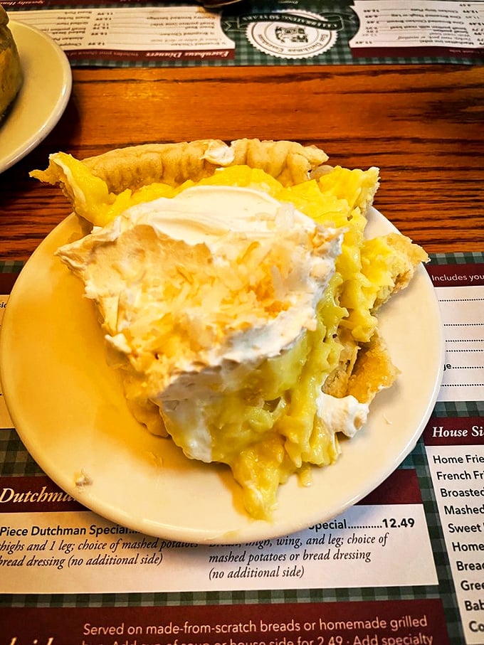 Coconut cream pie that would make your grandmother both jealous and proud. That wobble of meringue is performing a dance more graceful than anything on Dancing with the Stars.