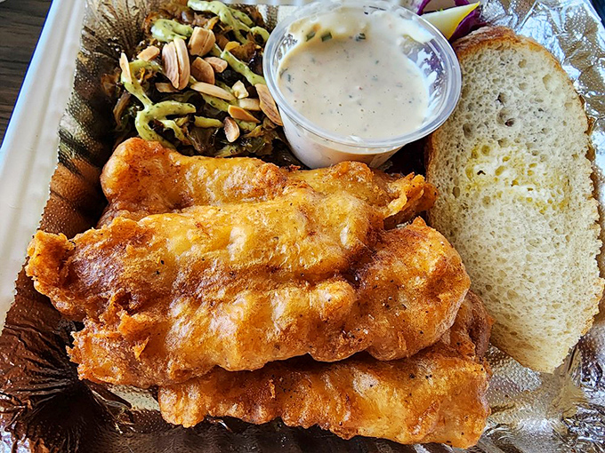 Golden-battered fish that shatters with each bite, served with tangy slaw and bread. This isn't just fish fry&mdash;it's Friday night religion, Wisconsin-style.