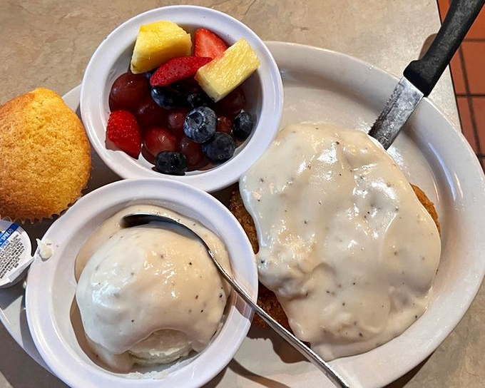 Gravy shouldn't be transparent, and at Reececliff, it's practically a religion&mdash;thick, peppery, and worthy of its own zip code.