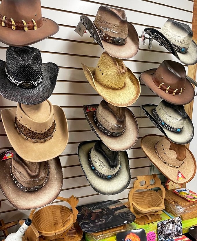 Cowboy couture isn't just Western wear – it's Florida's nod to practical sun protection with a dash of rhinestone rebellion.