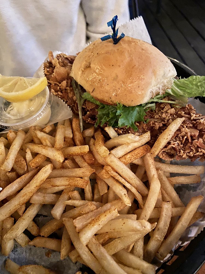 This isn't just a sandwich; it's an architectural marvel of crunch and tenderness that makes you wonder why you'd ever waste calories on fast food.