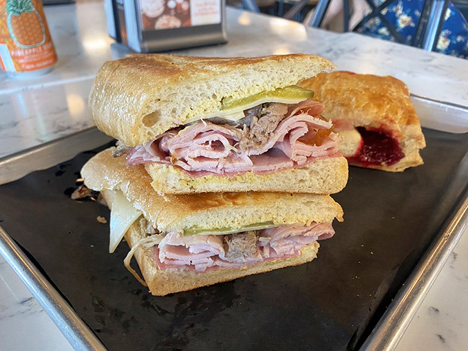 Behold the Cuban sandwich in its natural habitat&mdash;perfectly pressed, layered with precision, and waiting to change your definition of lunch.