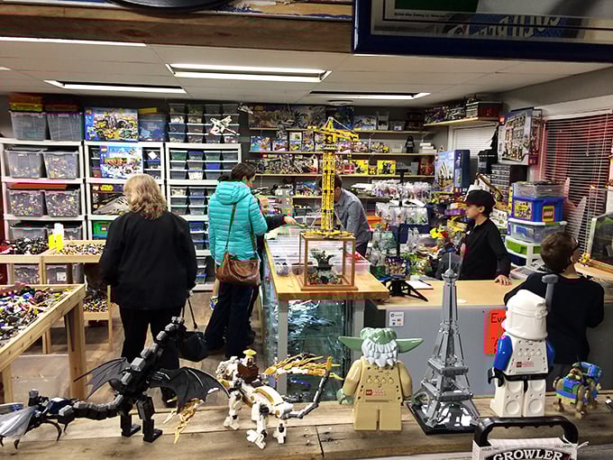 The LEGO section draws treasure hunters of all ages. That Star Wars set you regret not buying in 2005? It's probably waiting here. 