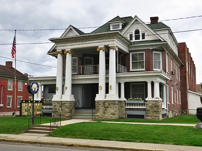 This stately columned building would make Jefferson proud, serving as a community gathering spot where stories flow as freely as coffee at morning meetups.