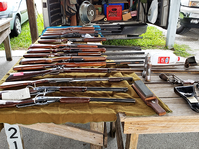 History on display! These vintage firearms tell stories of America's past, drawing collectors who appreciate craftsmanship from bygone eras.