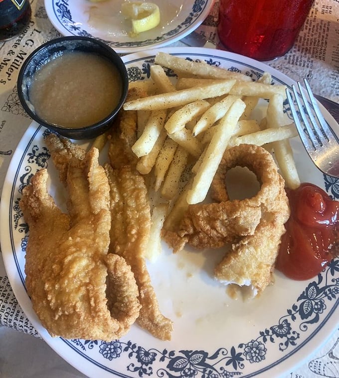 Golden, crispy perfection that makes fish skeptics into believers. This isn't just fried fish&mdash;it's edible sunshine with a side of nostalgia.