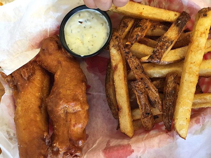 Golden-battered fish alongside hand-cut fries &ndash; this isn't just fish and chips, it's edible sunshine with a side of Florida soul.