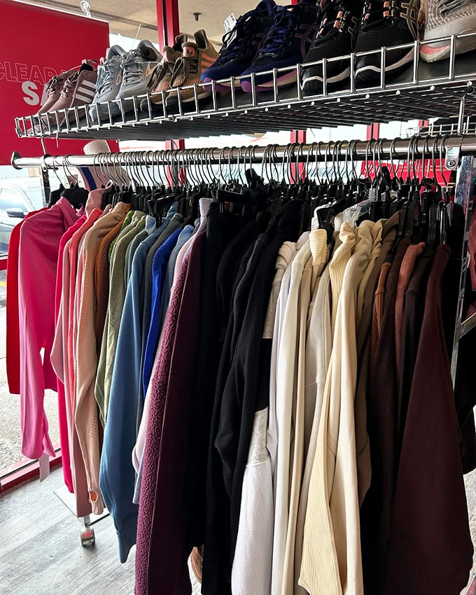 Fashion's circle of life in action. Yesterday's impulse buys and closet castaways find new purpose on these meticulously organized racks.