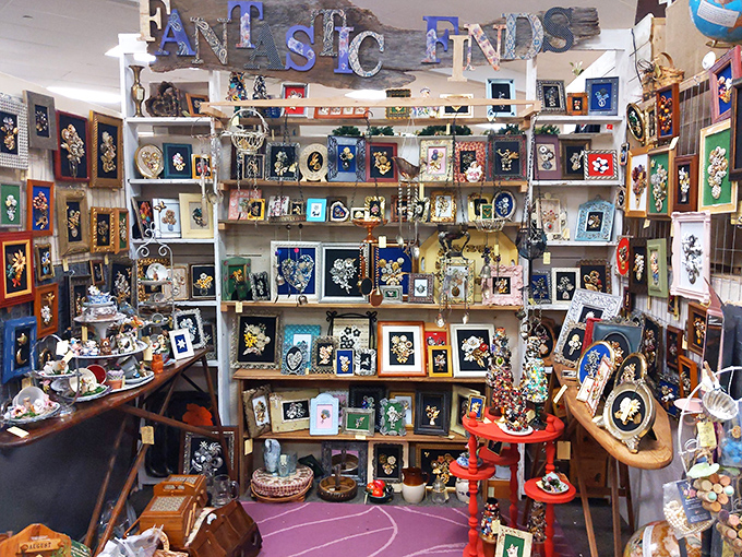 "Fantastic Finds" indeed! This booth is where forgotten family heirlooms find new admirers, each tiny frame holding a universe of detail.